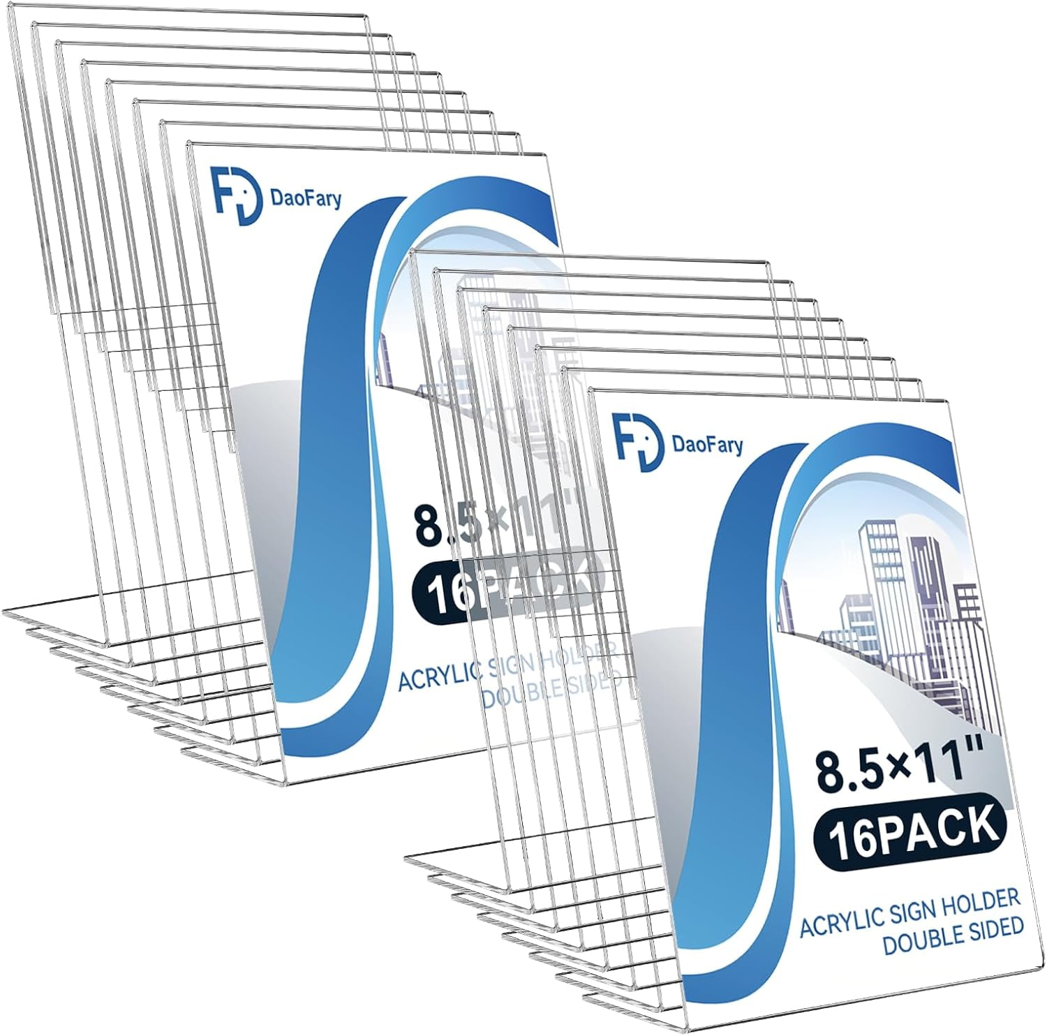 Acrylic Sign Holder 8.5 X 11, L-Shaped Slanted Back Clear Plastic Paper ...