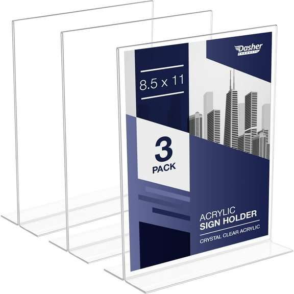 Acrylic Sign Holder 8.5 x 11, T-Shape Tabletop Display Stand, Double ...