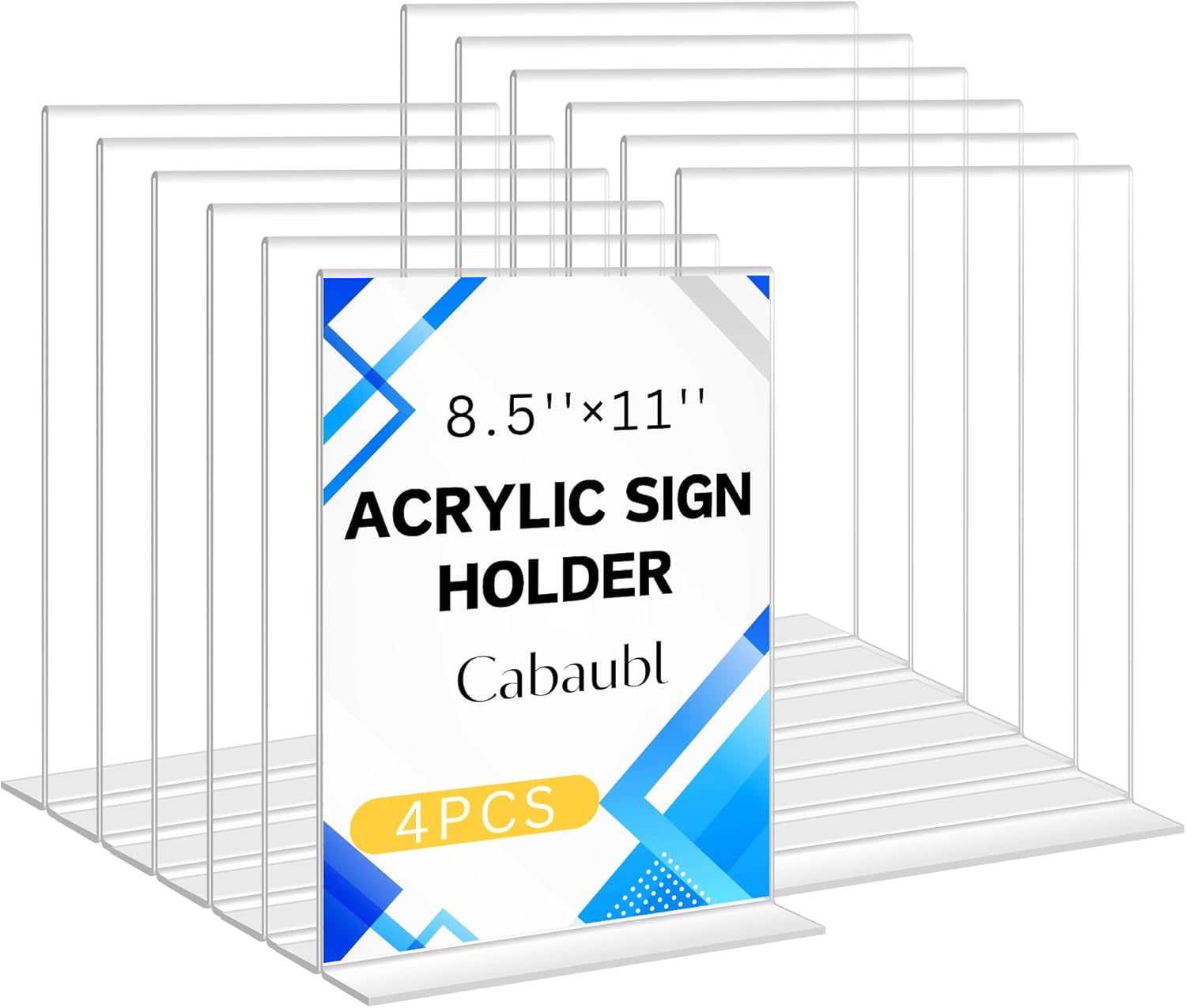 Acrylic Sign Holder 8.5 x 11 Inch,4 Pack Clear Table Sign Holders,T ...