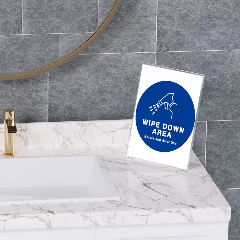 Acrylic Sign Holder 8.5 x 11 Inches Slanted Back, Clear Plastic Sign ...
