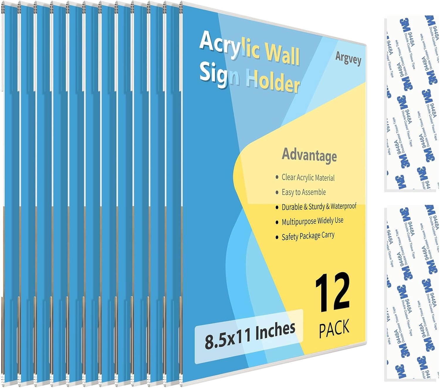 Acrylic Sign Holder 8.5 x 11 Wall Mount, Clear Plastic Sign Display ...