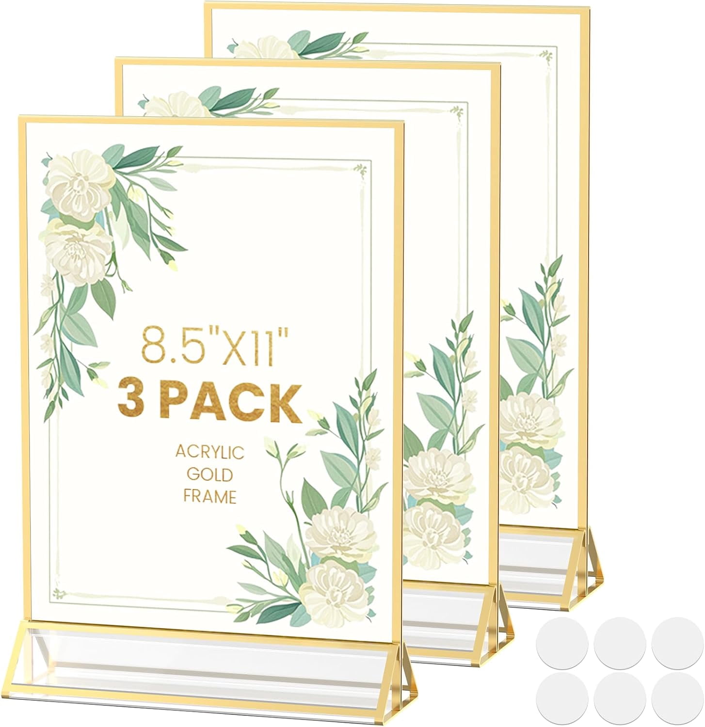 Acrylic Sign Holder 8.5X11 Gold Frames Double-Sided Gold Picture Frames ...