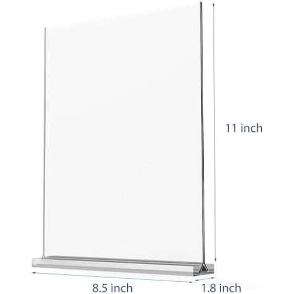 Acrylic Sign Holder 8.5x11 Inch 6 Pack Vertical T Shape Double-Sided ...