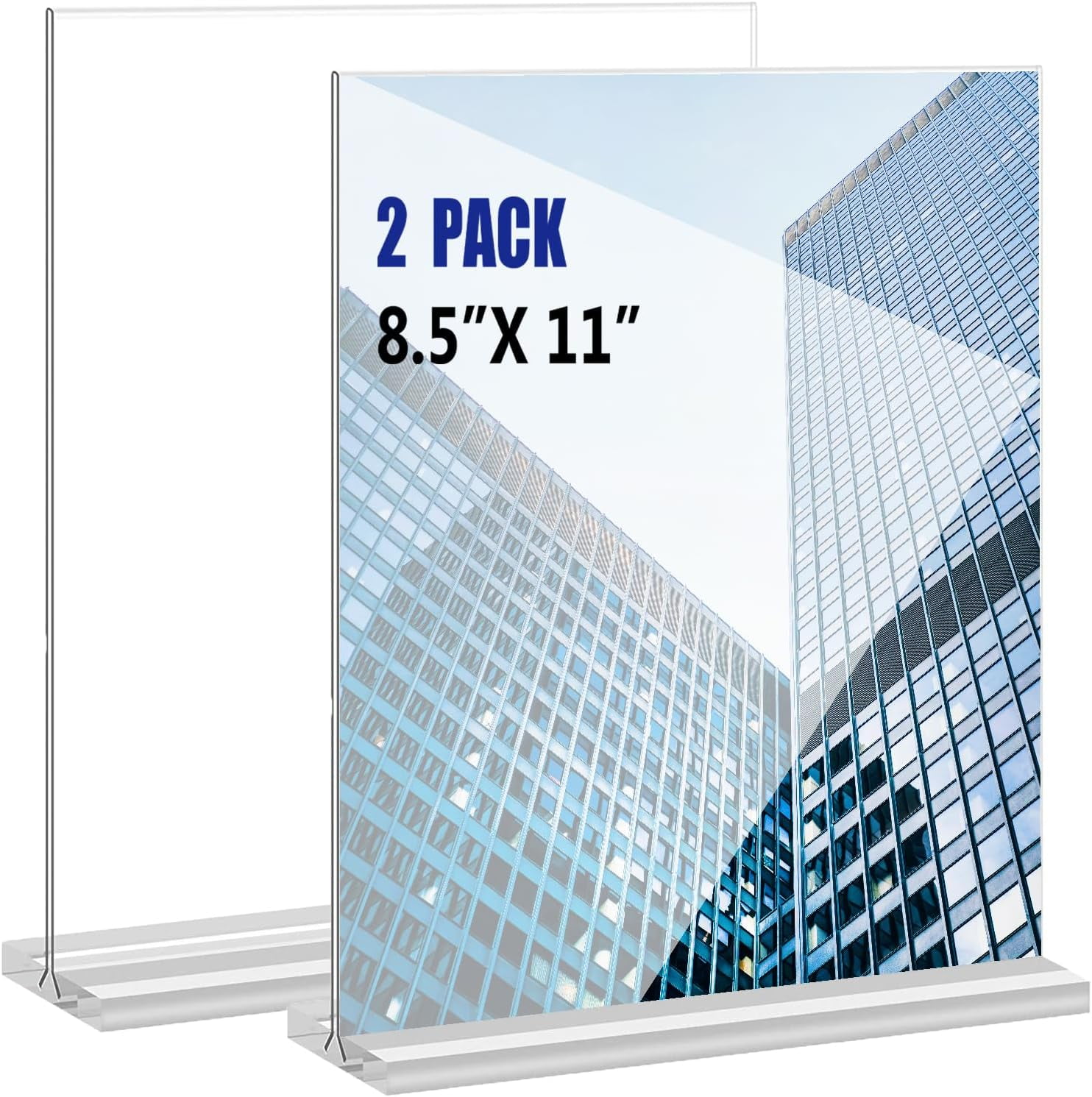 Acrylic Sign Holder 8.5x11 Inches 2 Pack T Shape Desktop Display Stand ...