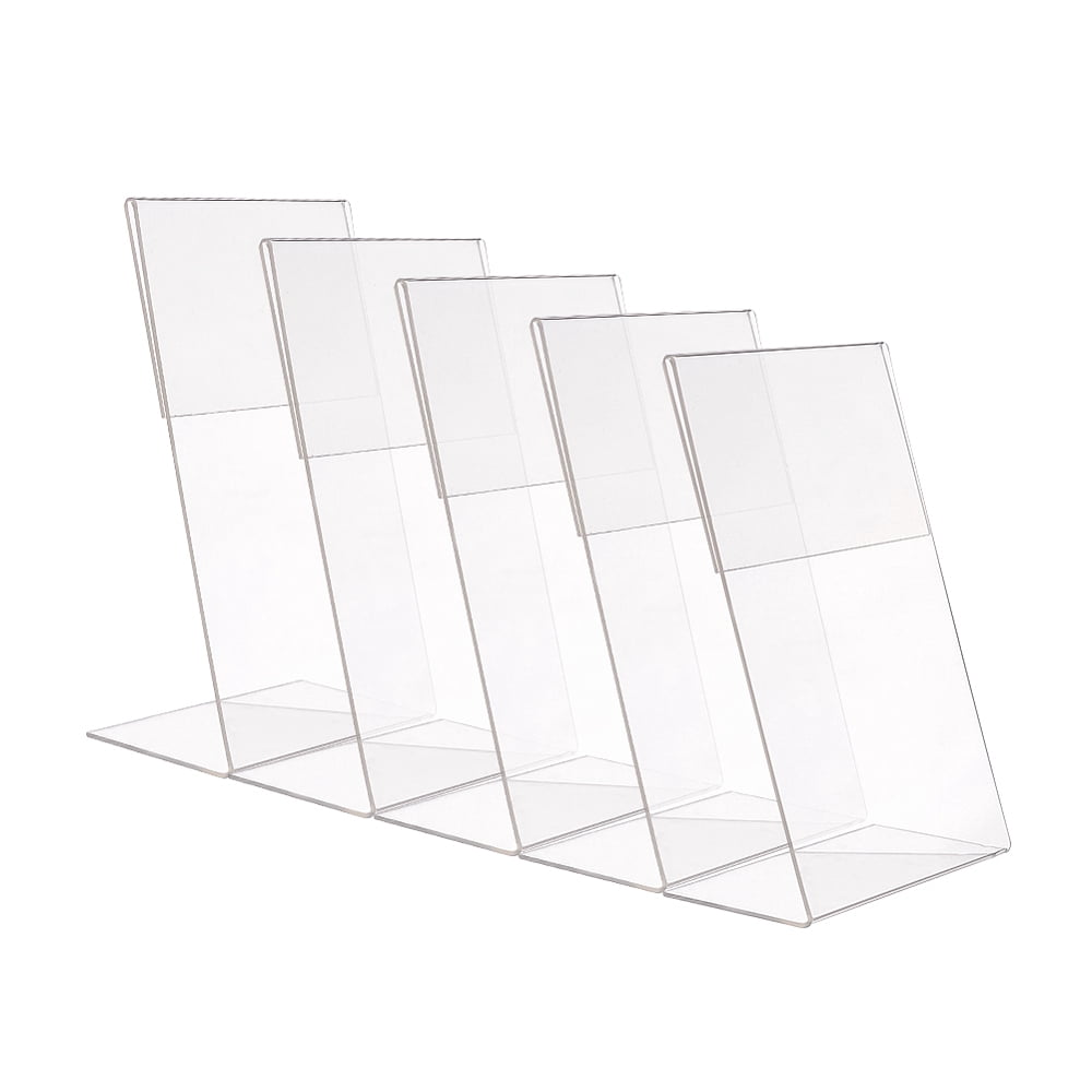 Acrylic Sign Holder Stand L-Shape Table Card Display Rectangle Clear 9 ...