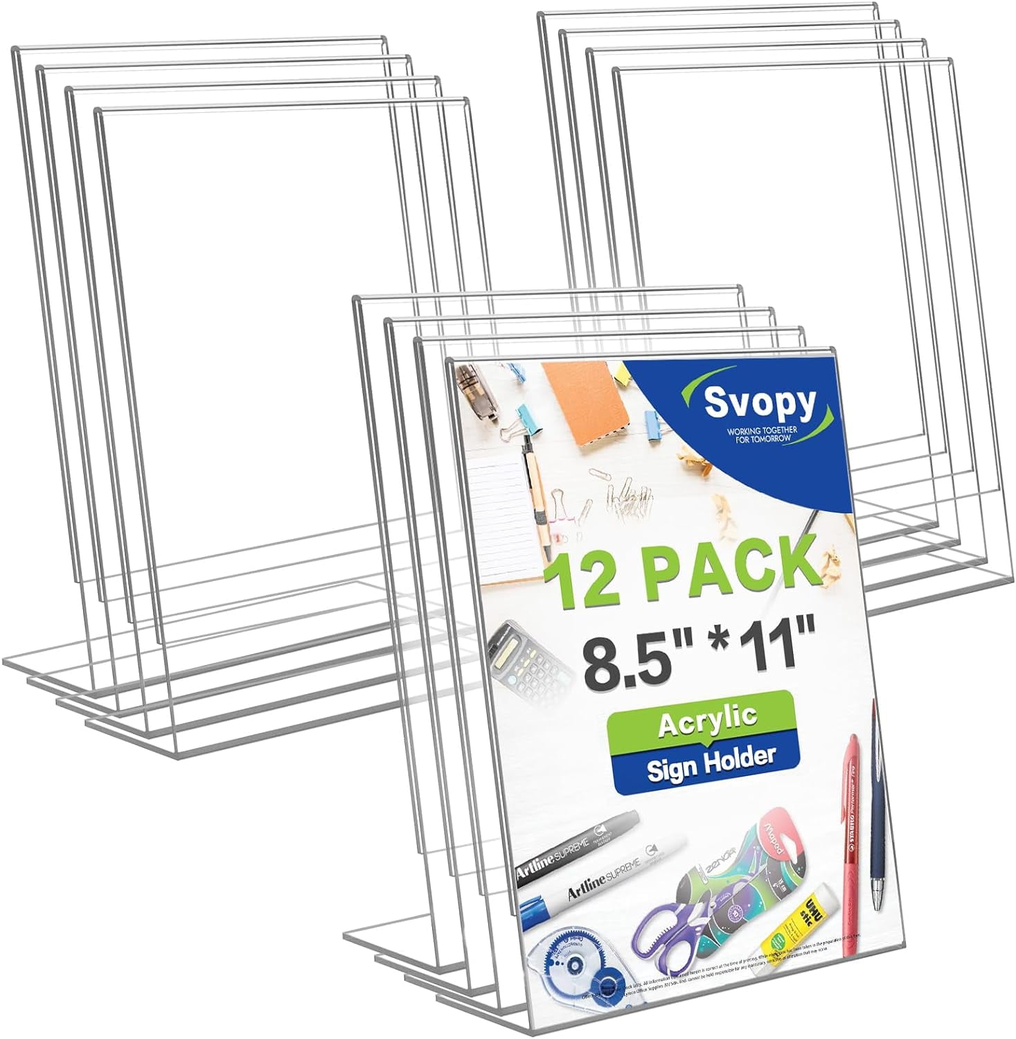 Acrylic Sign Stand Holder - 8.5x11 Inches Plastic Acrylic Literature ...