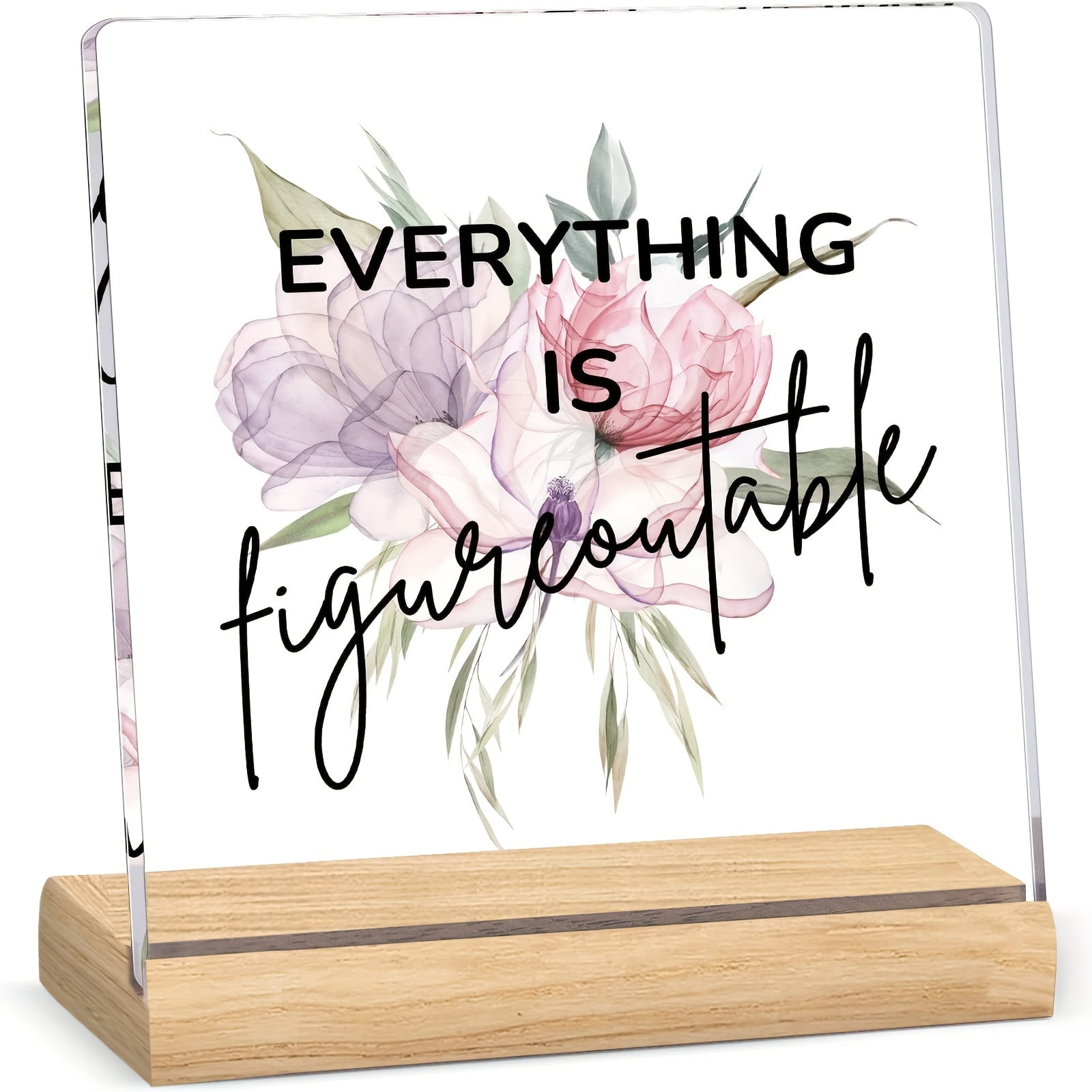 Acrylic Sign With Wooden Base Inspirational Office Desk Decor ...