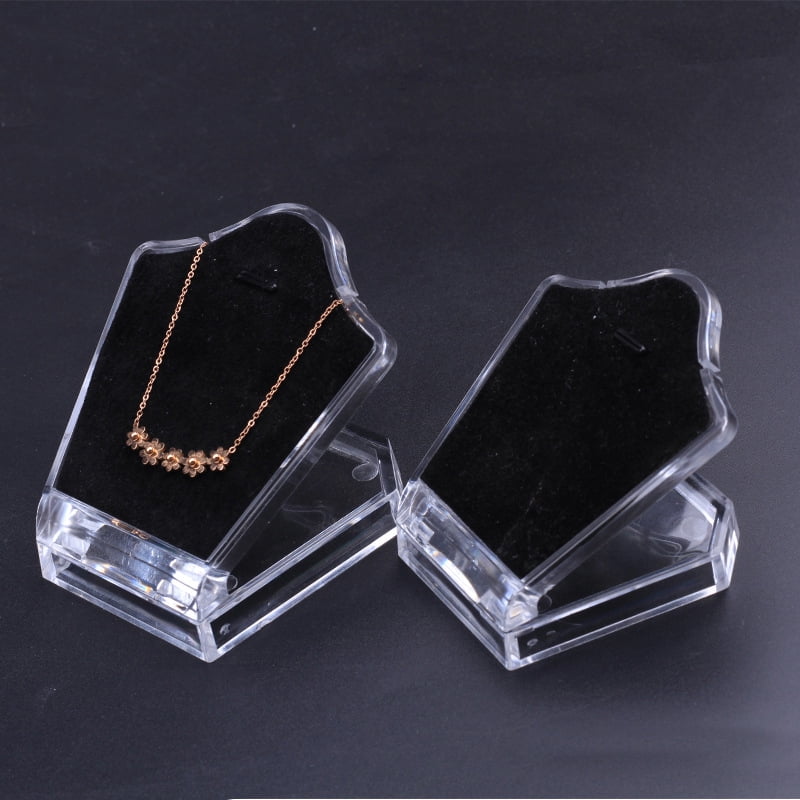 Acrylic Single Necklace Display Holder with Velvet Mat for Necklaces ...