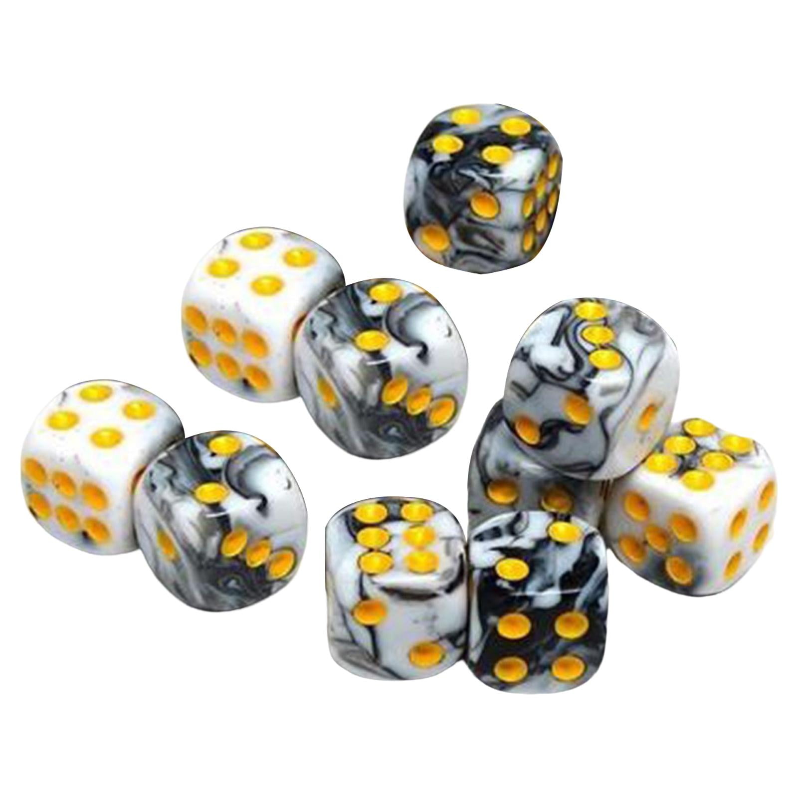 Acrylic Six Sided Dices Set Party Toys 12mm D6 Opaque for Role Playing ...