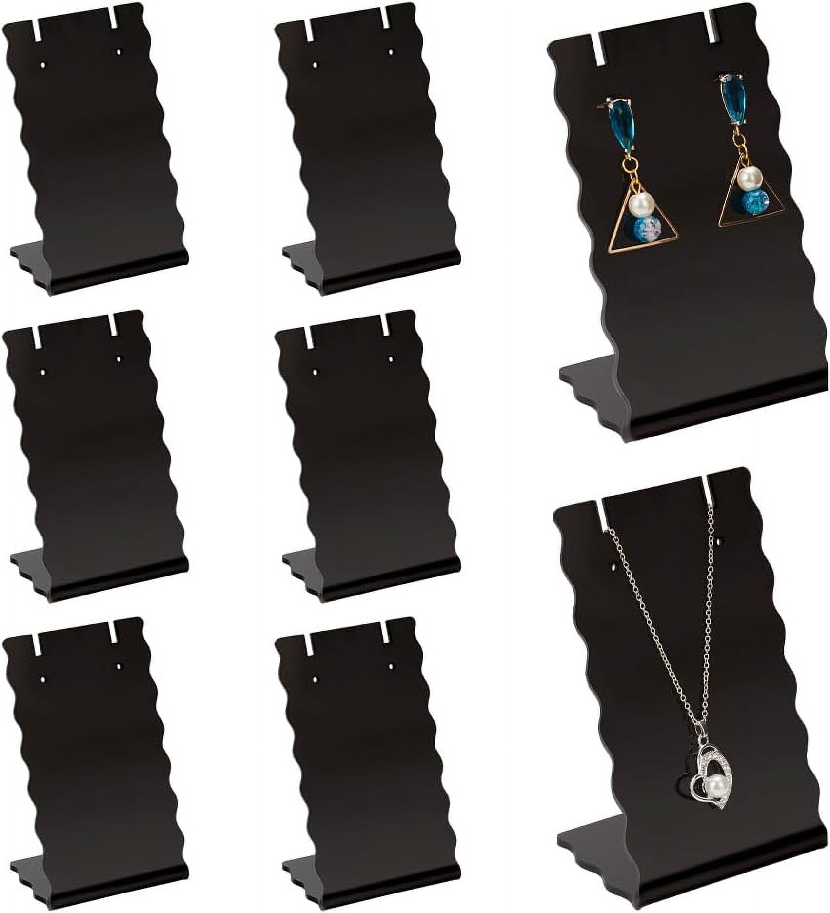 Acrylic Slant Bacl Earring Display Stands L-Shaped Black 12x6.8x11cm ...
