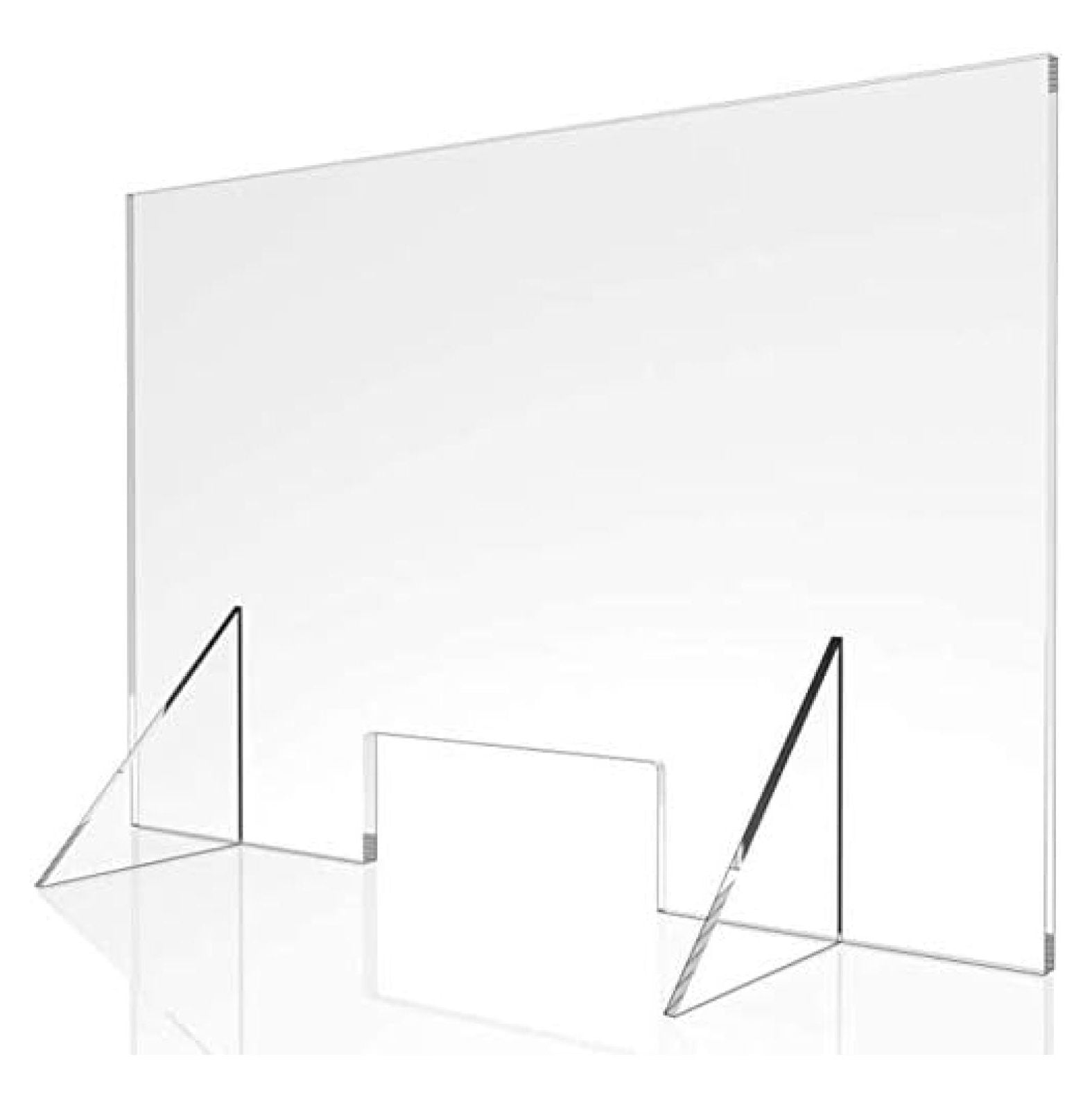 Acrylic Sneeze Guard - Freestanding Shield for Desk & Counter - Clear ...