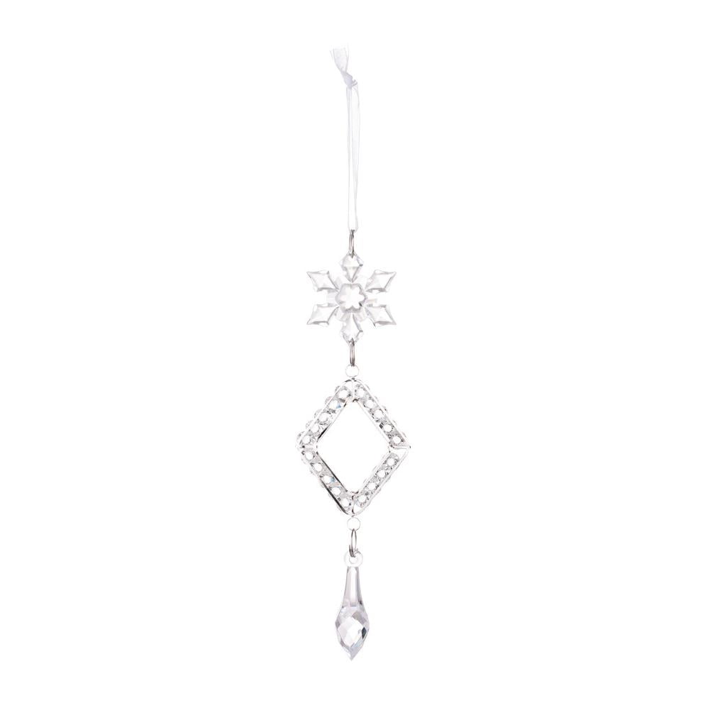 Acrylic Snowflake Simulation Ice Pendants Xmas Tree Hanging Ornament ...