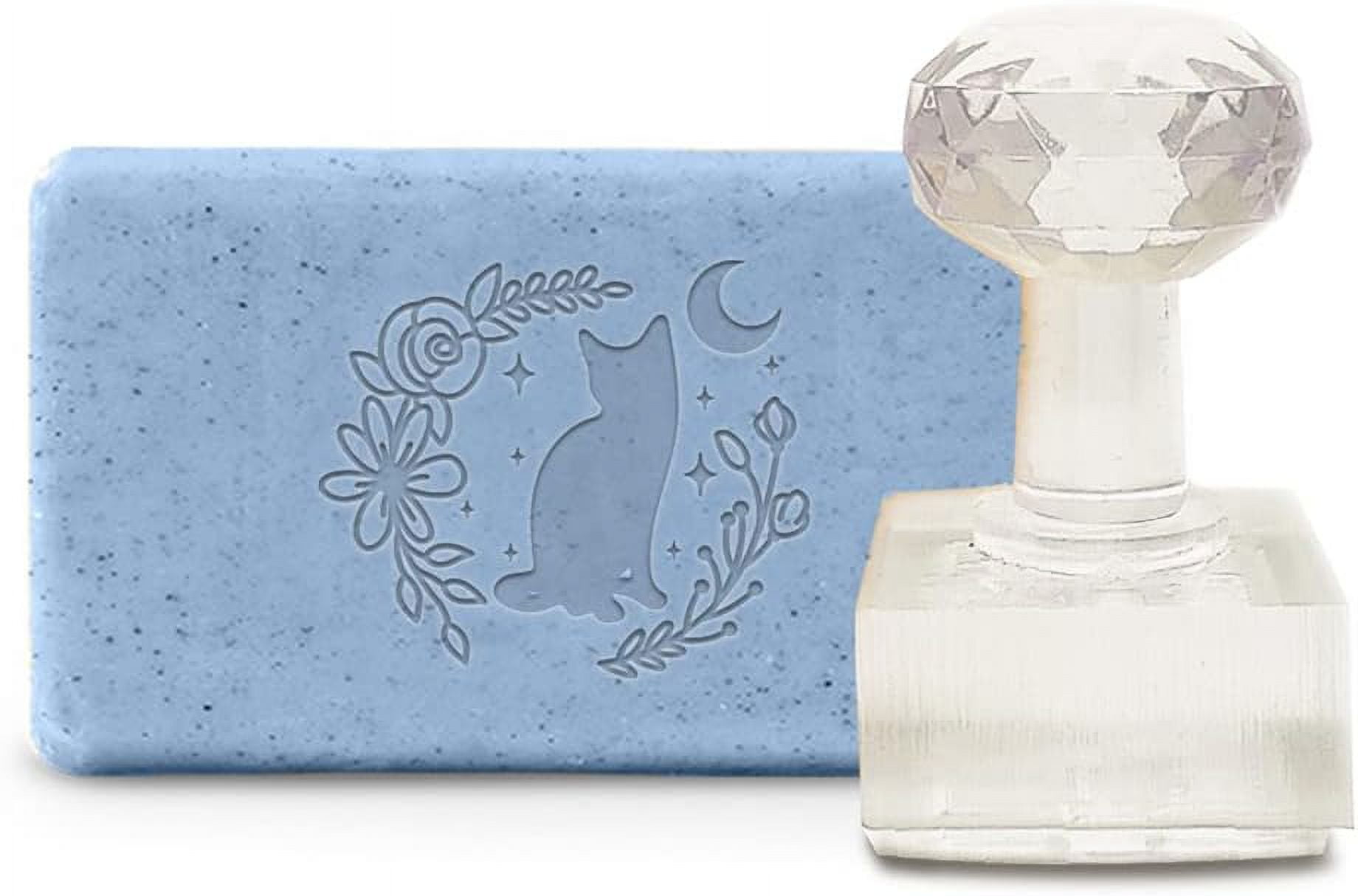 Acrylic Soap Stamp Cat Handmade Soap Stamp with Handle 1.57" Soap ...