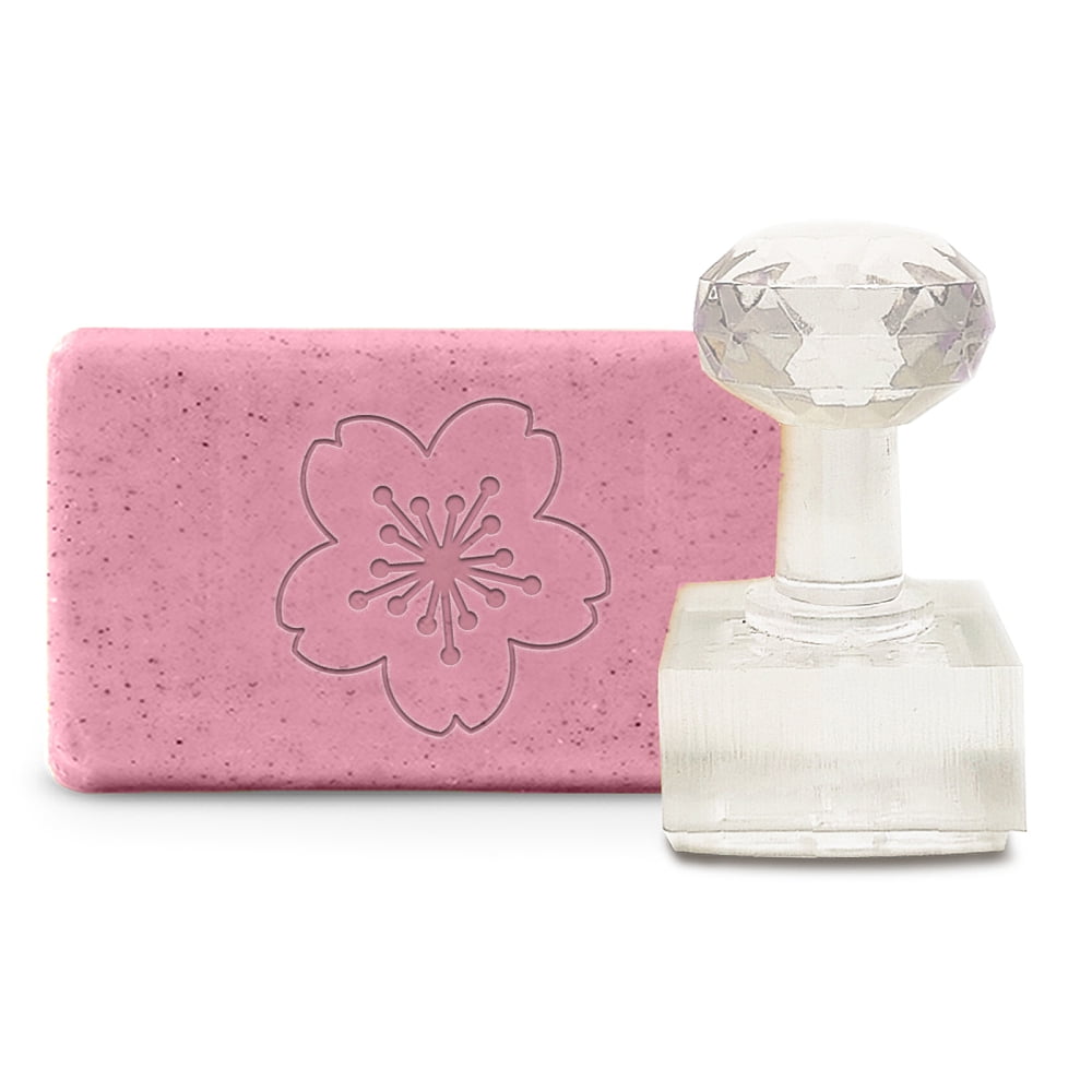 Acrylic Soap Stamp Cherry Blossoms Soap Stamp Handmade with Handle 1.57 ...