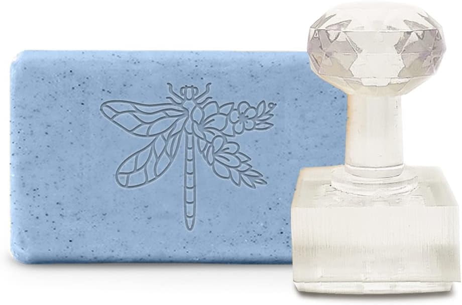 Acrylic Soap Stamp Dragonfly Handmade Soap Stamp with Handle 1.57" Soap Embossing Stamp for ...