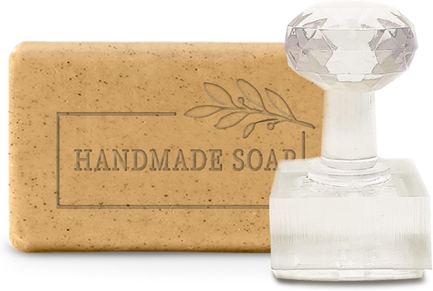 Acrylic Soap Stamp with Handle 1.42 x 0.97 Inches Clear Rectangular ...