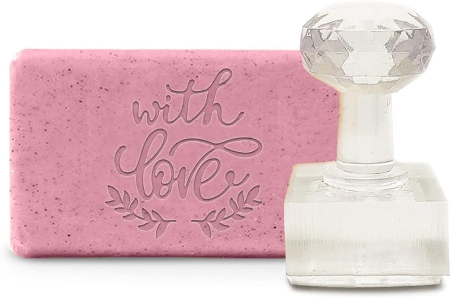 Acrylic Soap Stamp with Love Handmade Soap Stamp with Handle 1.57" Soap ...