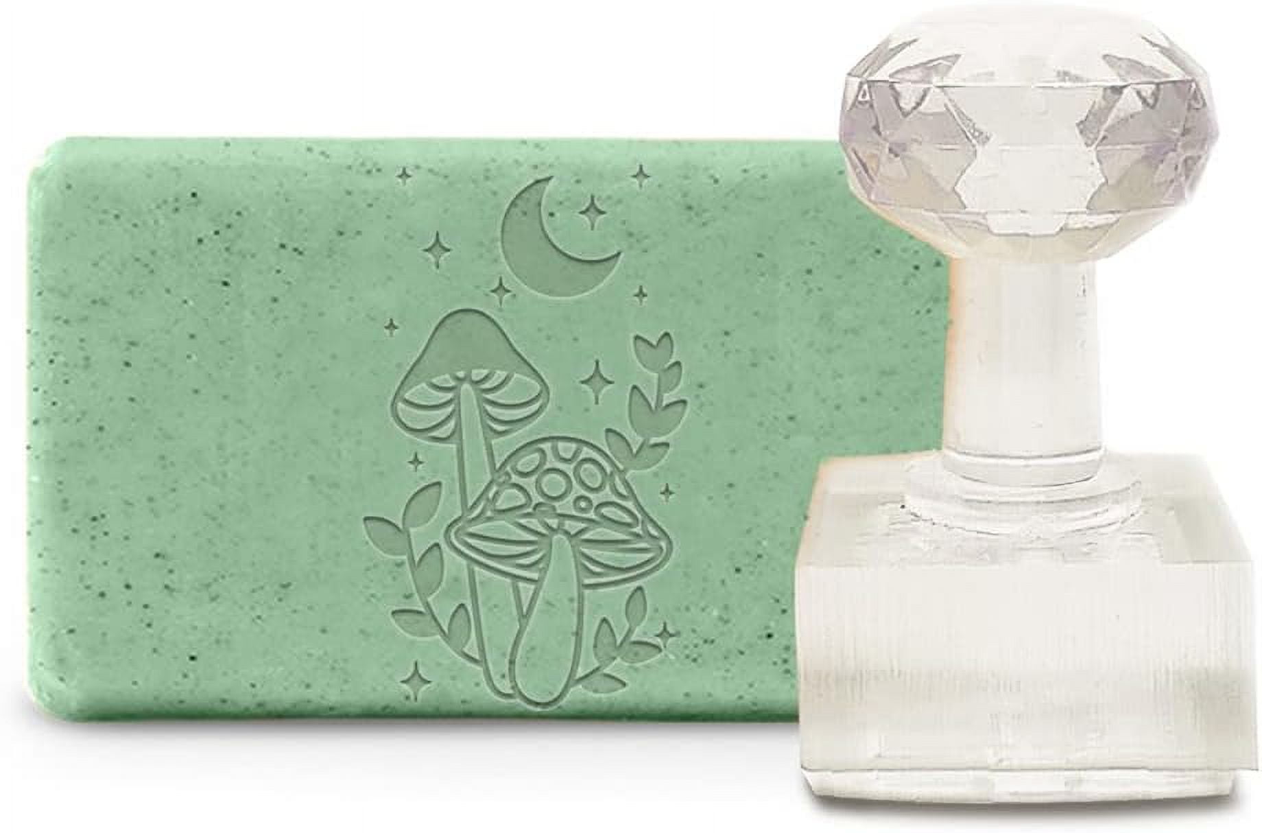 Acrylic Soap Stamp Mushrooms Handmade Soap Stamp with Handle 1.57" Soap ...
