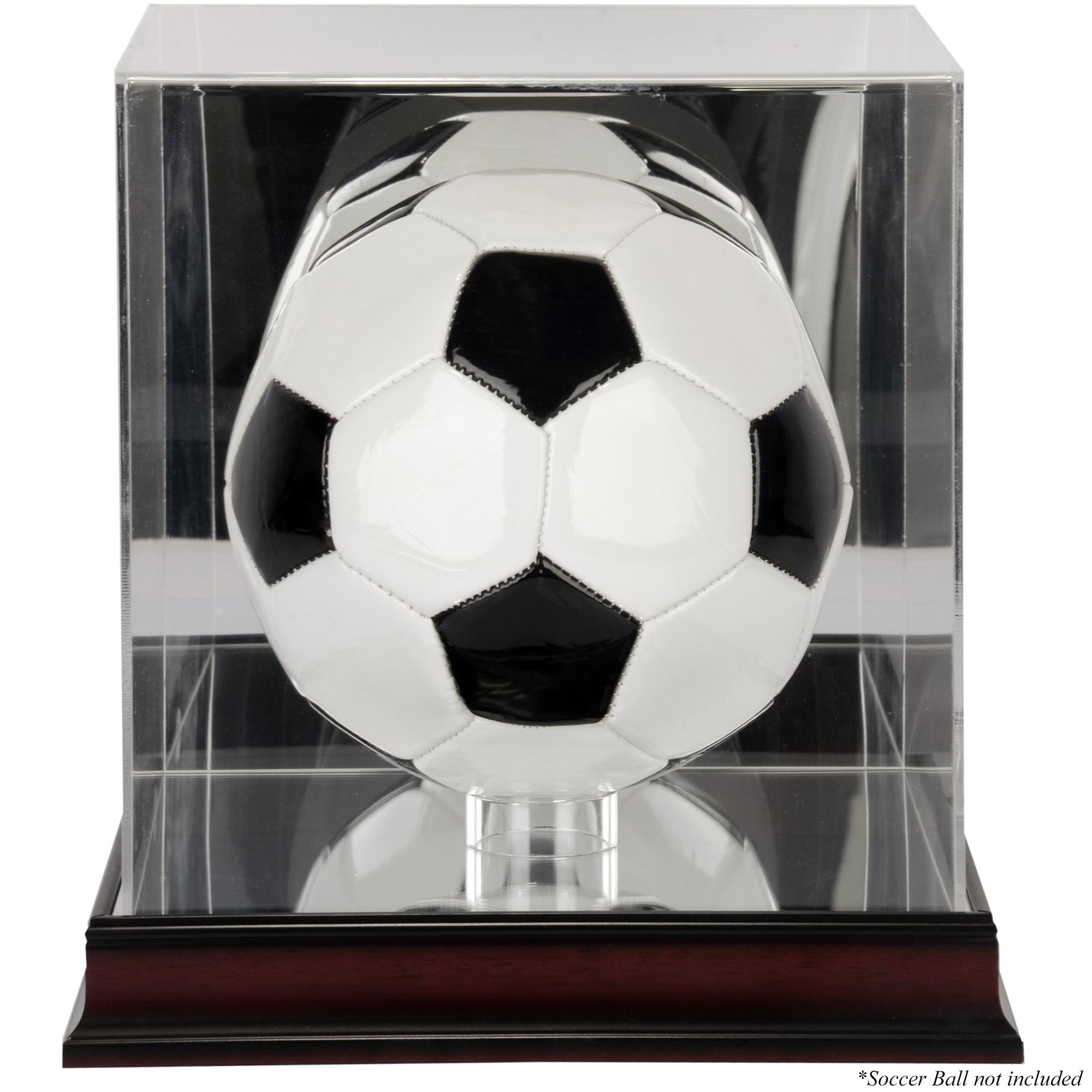 Acrylic Soccer Display Case with Antique Mahogany Finish and Mirror ...