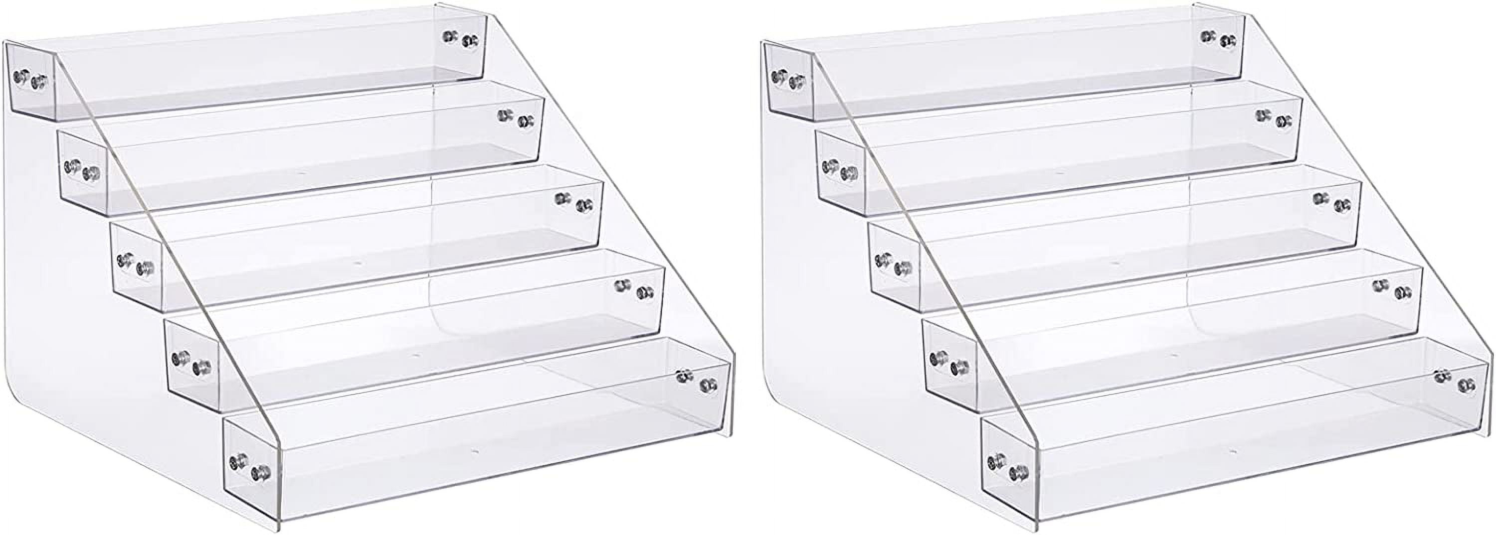 Acrylic Spice Rack, Tiered Spice Rack Shelf Seasoning Organizer for ...