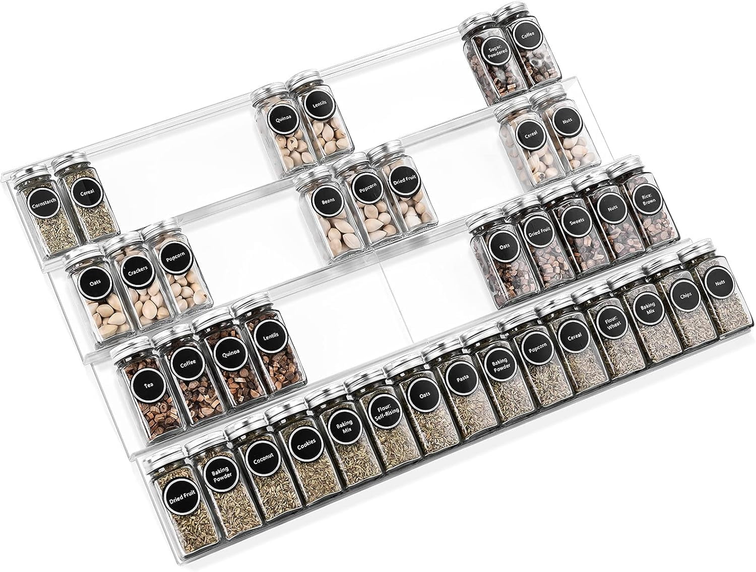 Acrylic Spice Rack Tray - Kitchen Cabinet Storage and Organization ...