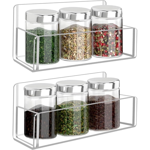 Acrylic Spice Rack Wall Mount-6 Inch, Clear Spice Shelf Storage Holder ...