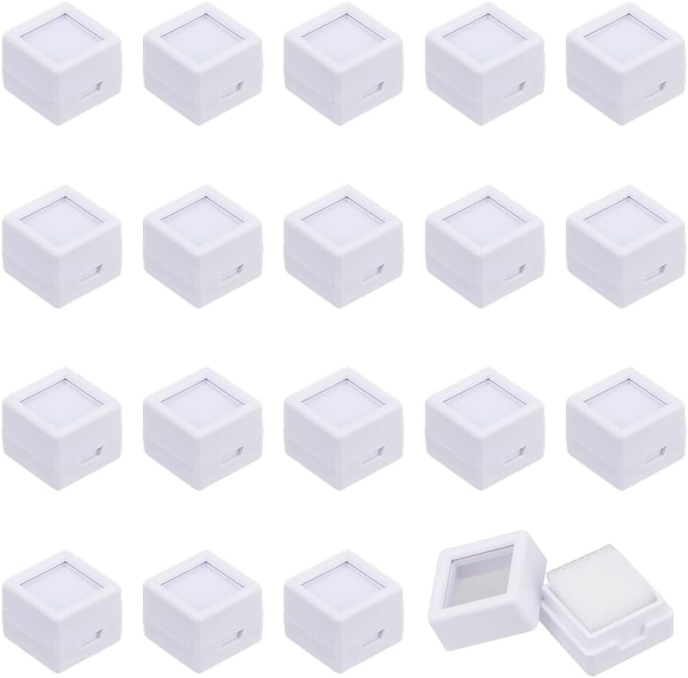 Acrylic Square Loose Diamond Box with Visible Window White 2.05x2x1.6cm ...
