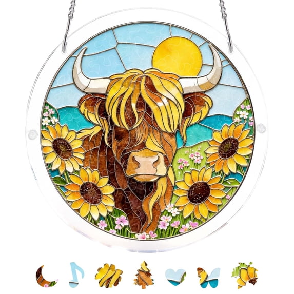 Acrylic Stained Glass Puzzle Suncatcher for Home Decor, DIY Hanging Art ...
