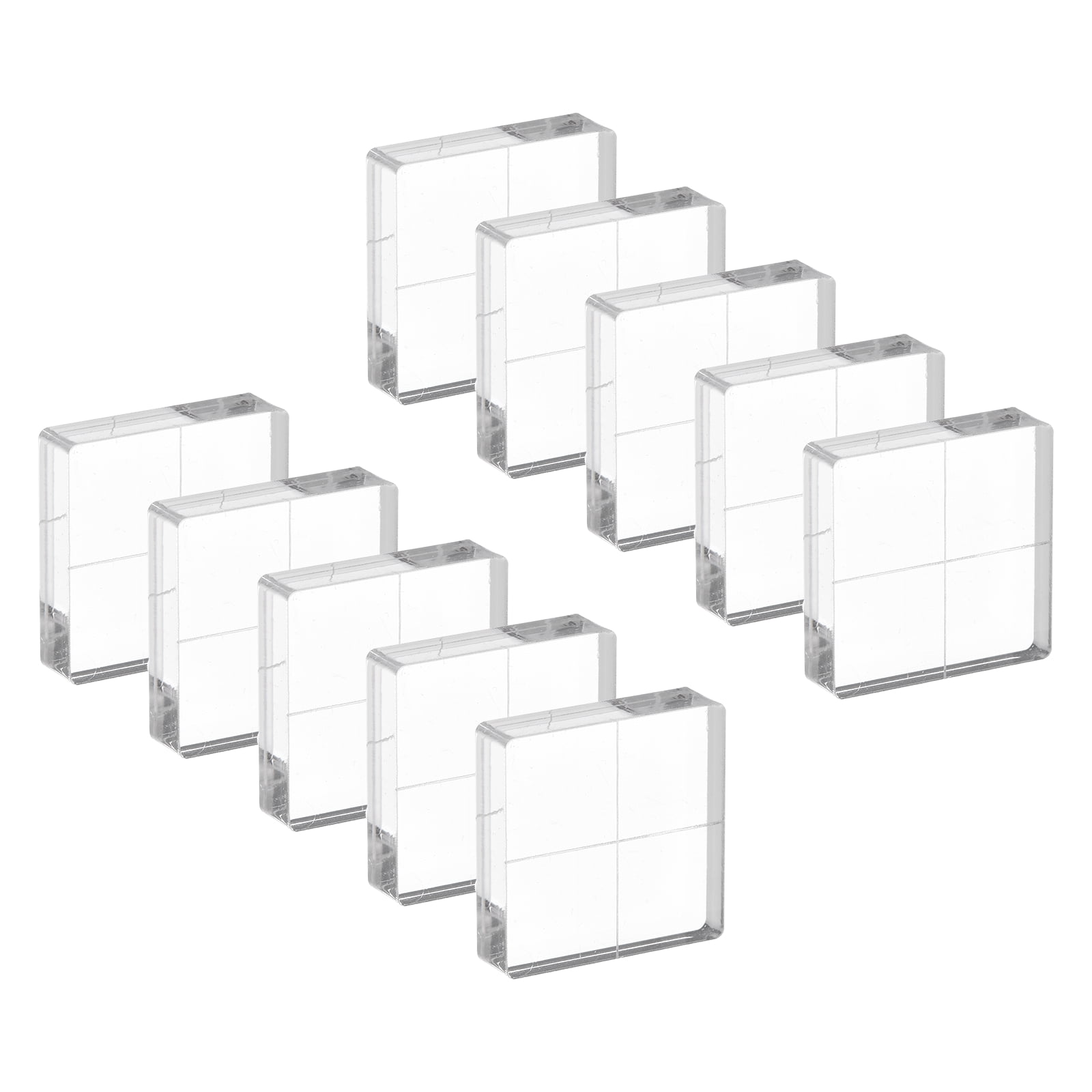 Acrylic Stamp Block, 10 Pack Stamping Block Square Shape with Grid ...