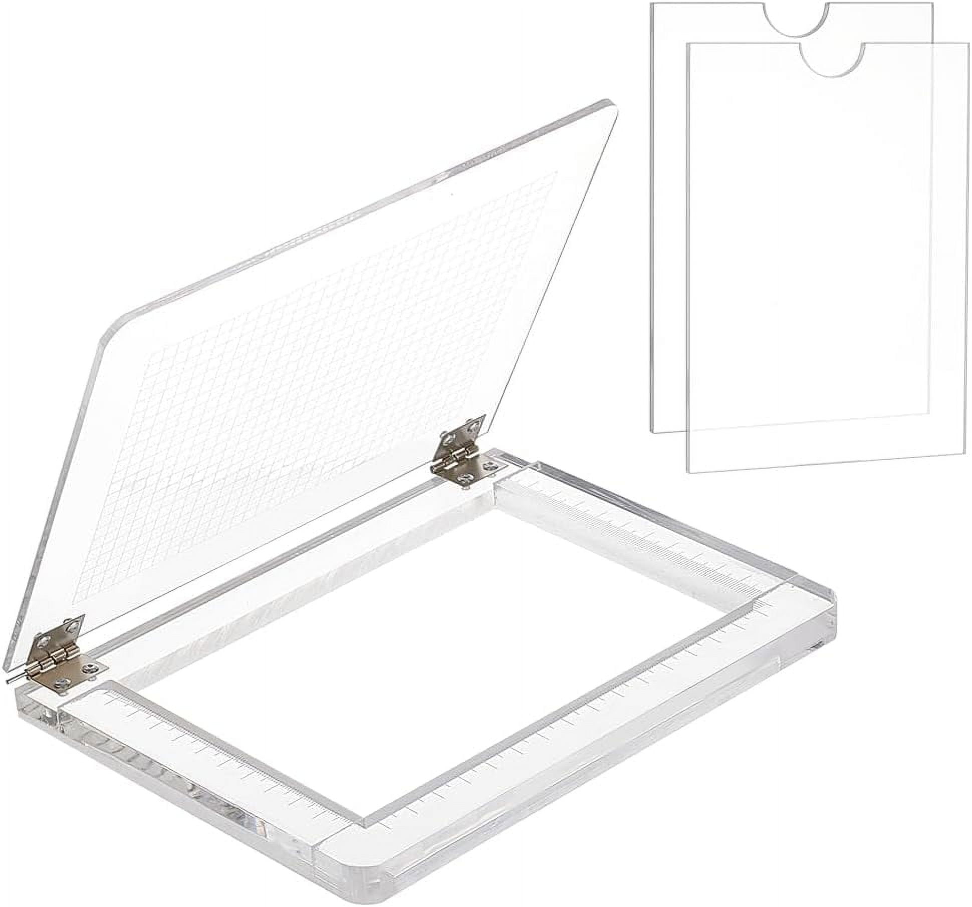 Acrylic Stamp Blocks with Grid and Measurements 7.7x6 Inch Large Clear ...