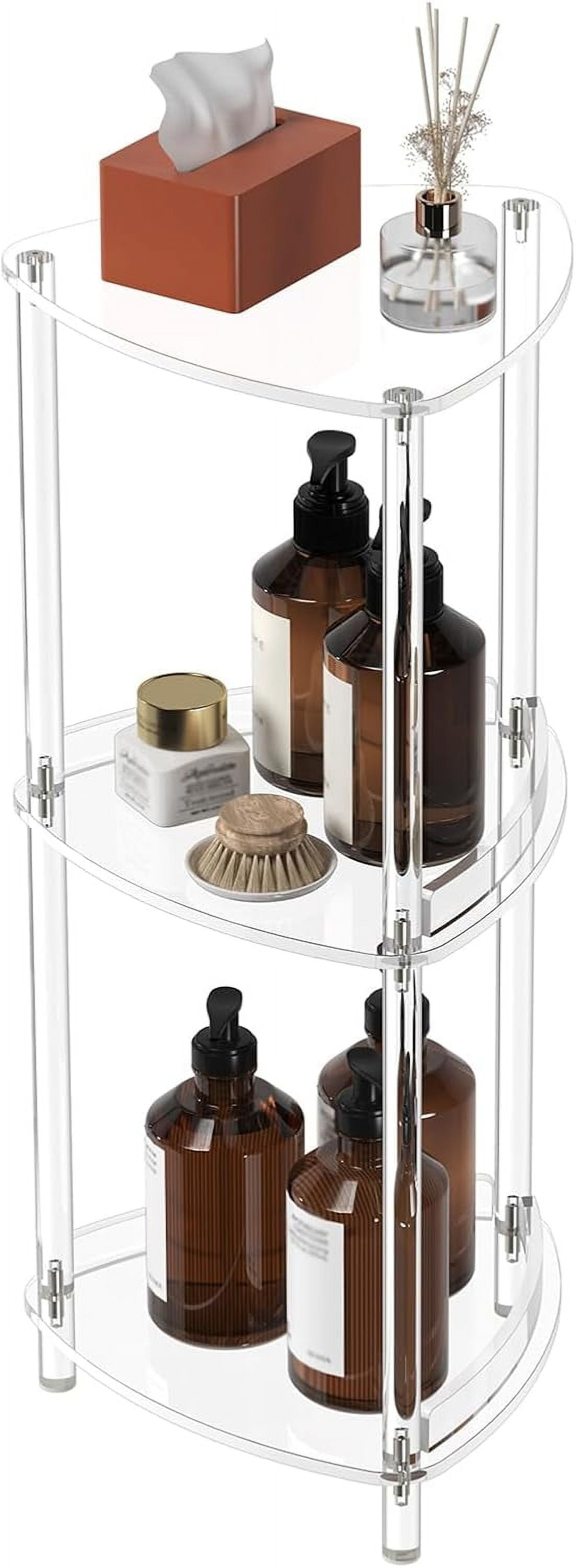 Acrylic Standing Shower Caddy - Triangle Shower Organizer Stand - 3 ...