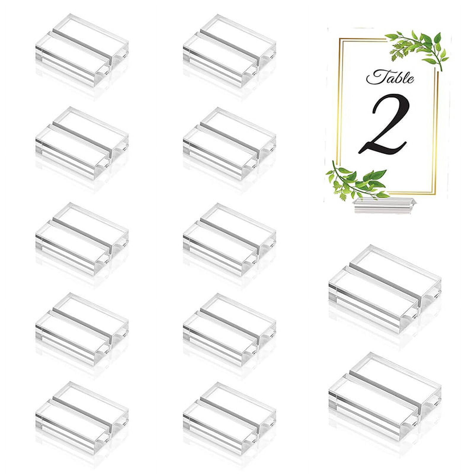 Acrylic Stands Clear Place Card Holders with Card Slot Table Numbers ...