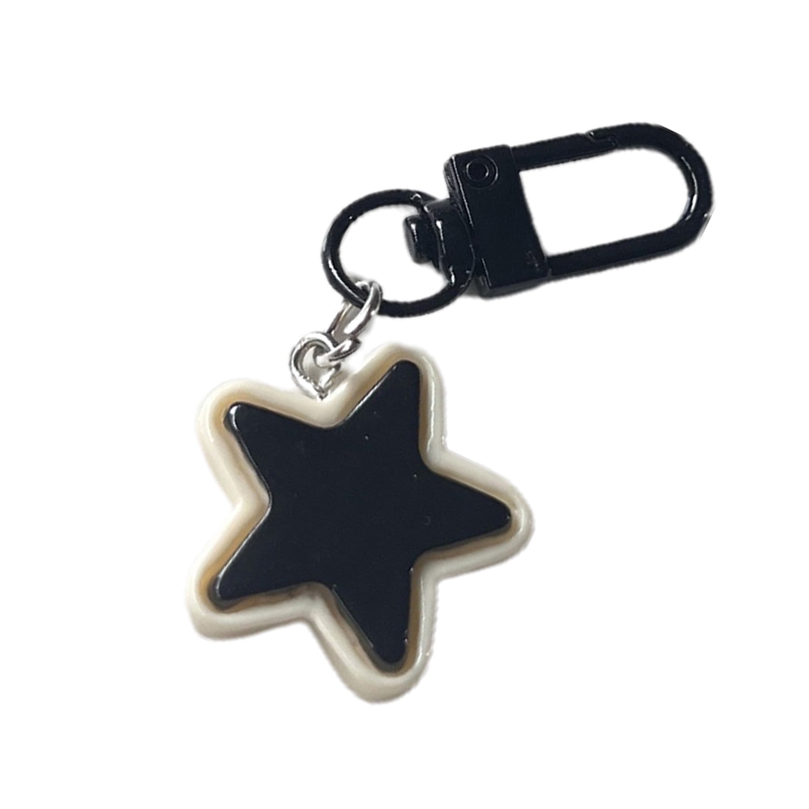 Acrylic Star Key Chain Keyring Black White Keychains for Women Fashion ...