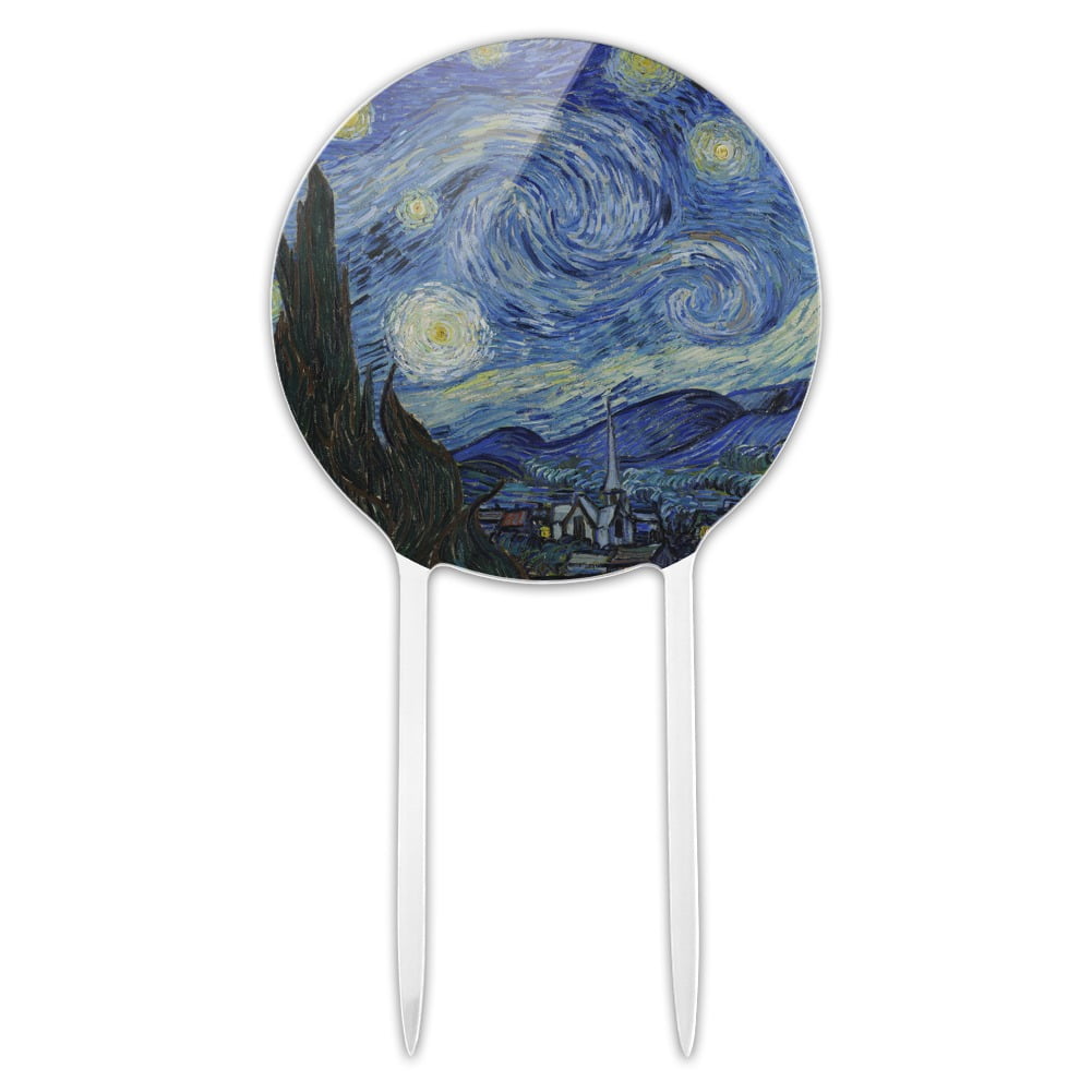 Acrylic Starry Night by Vincent van Gogh Cake Topper Party Decoration ...