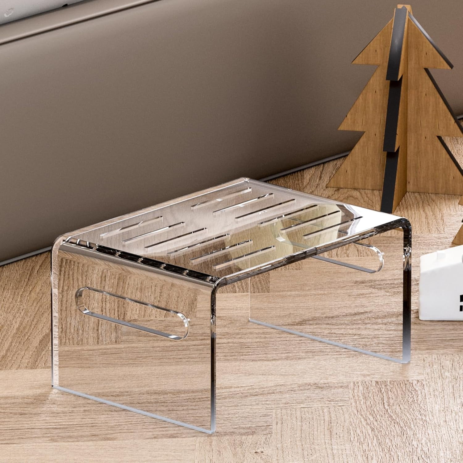 Acrylic Step Stool for Kids, Non-Slip Step Stool with Handles for Kids ...