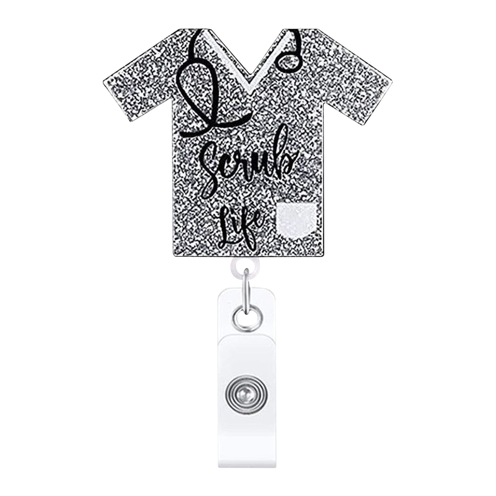 Acrylic Stethoscope Nurse Short Sleeved Id Clip Business Card Holder ...