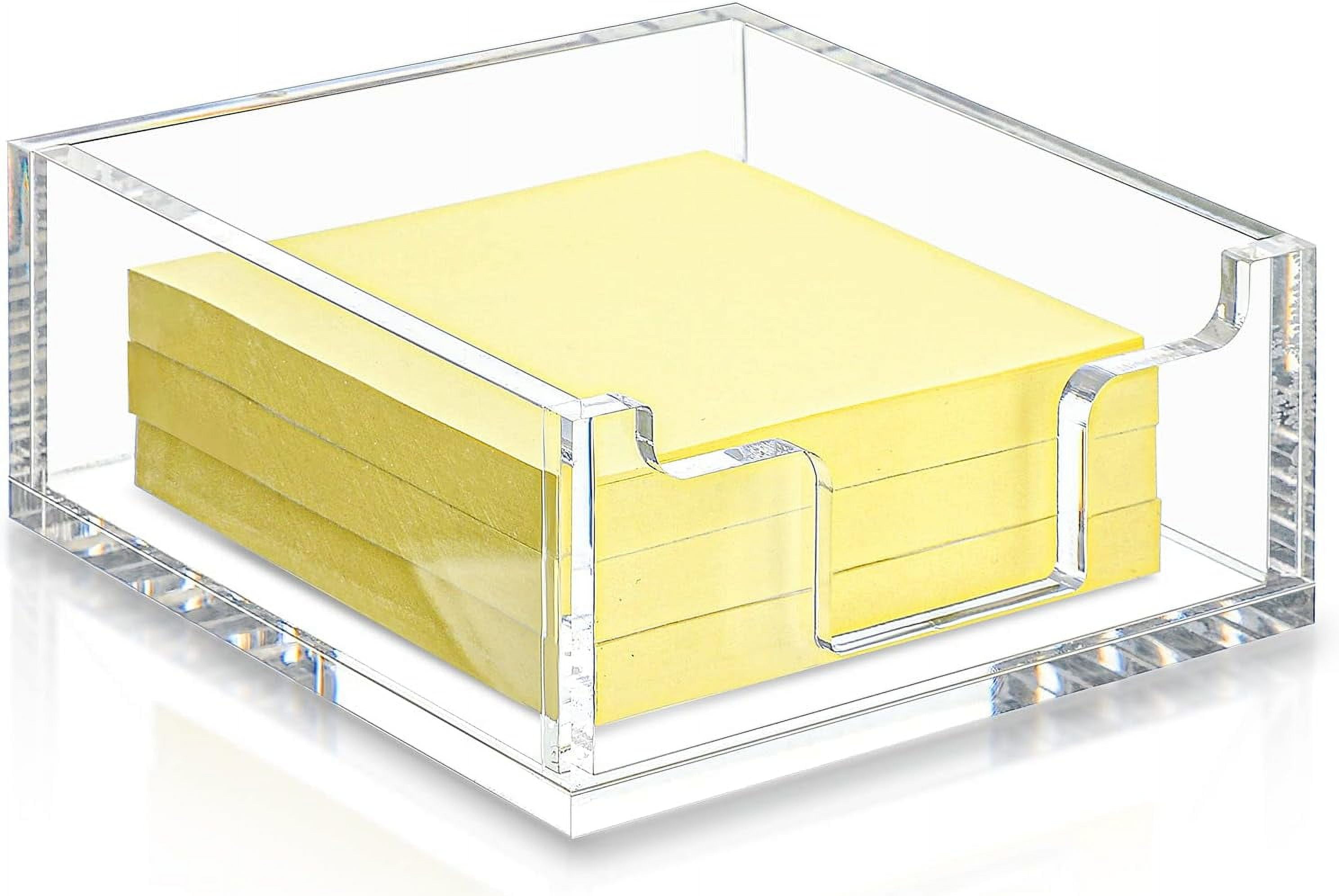 Acrylic Sticky Note Holder 3.94 x 3.94 Clear Acrylic Notepad Holder ...
