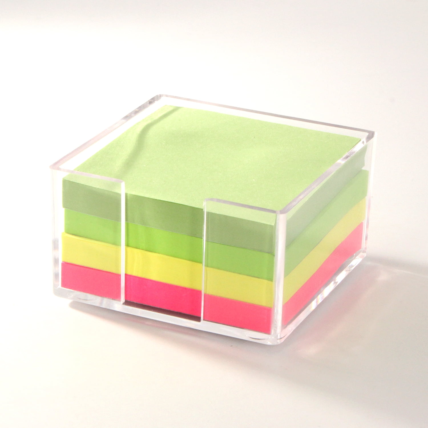 Style-Carry Acrylic Sticky Note Holder with 4 Pads Sticky Notes, 3 x 3 ...