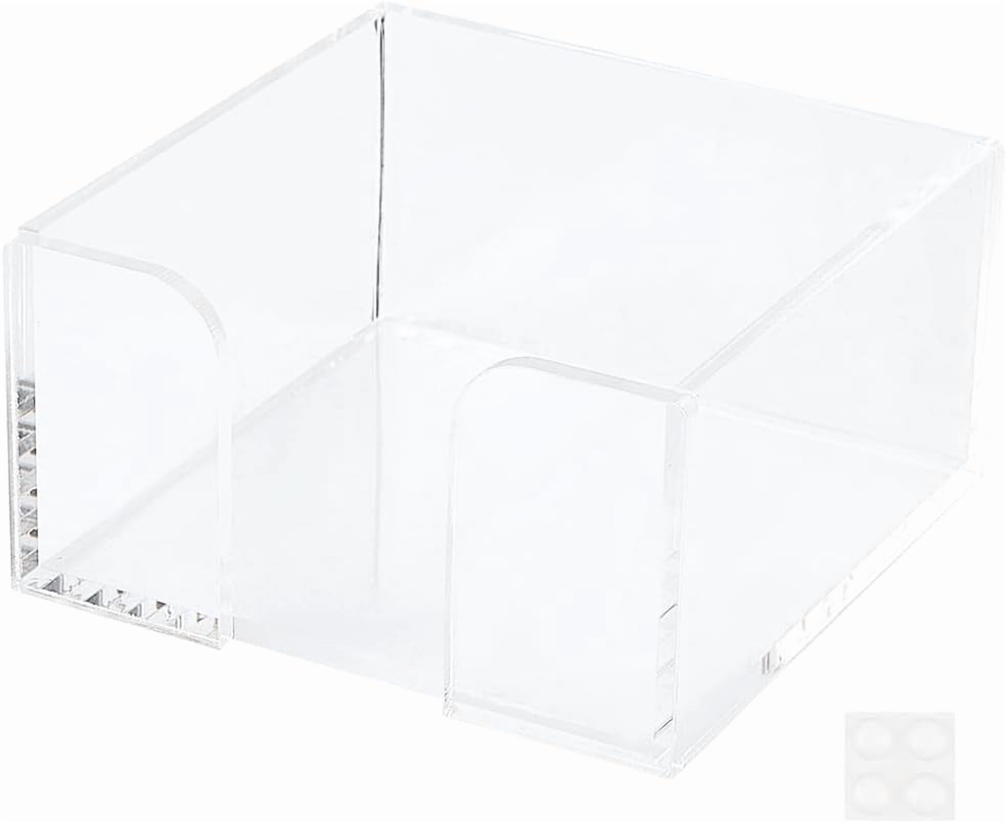 Acrylic Sticky Note Holder 3x3 inch Clear Notepad Holder Dispenser Self ...