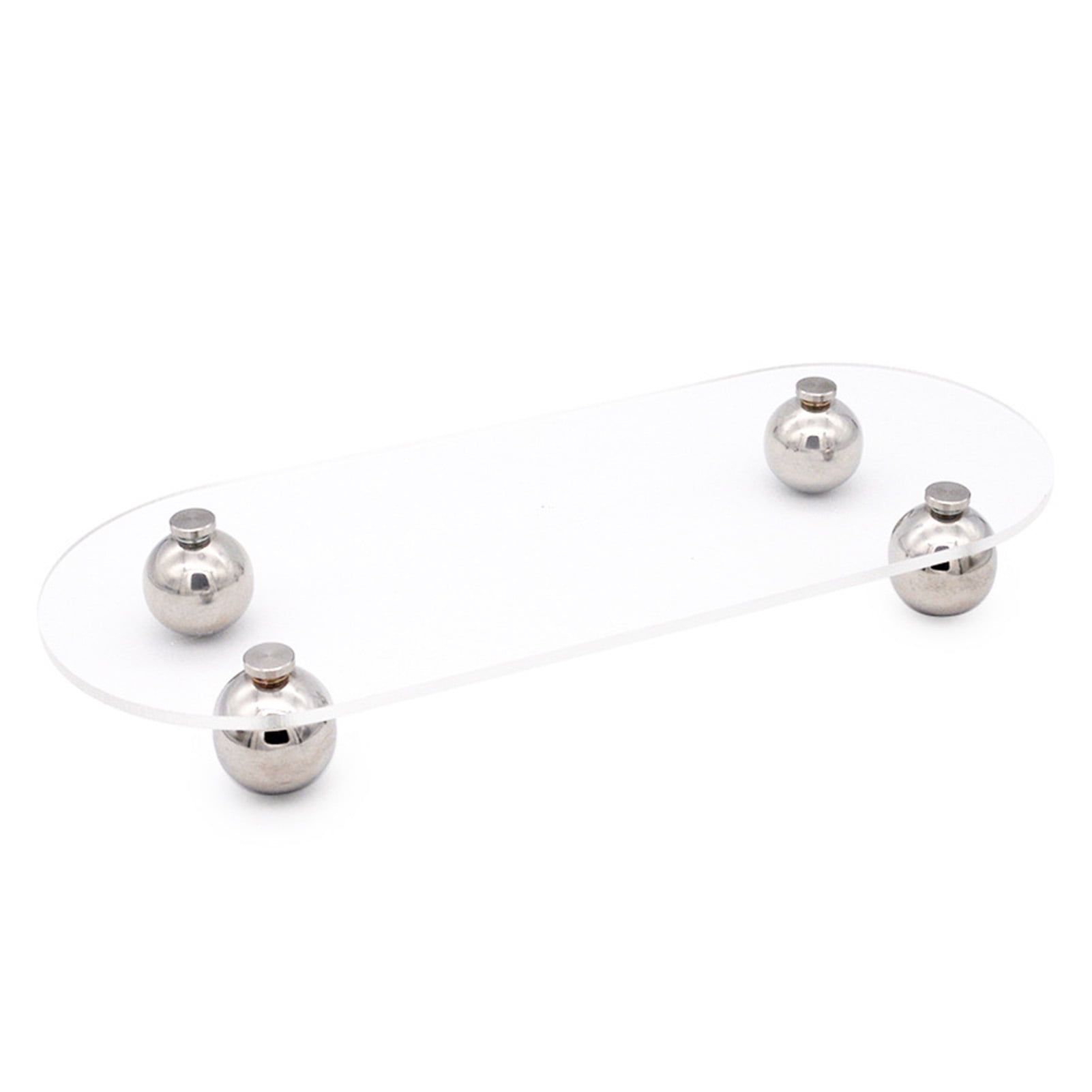 Acrylic Storage Tray Clear Transparent Stainless Steel Round Feet ...