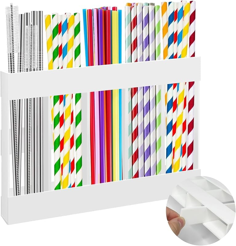 Acrylic Straw Holder for Cabinet with Double-sided Tape,Unique Free ...