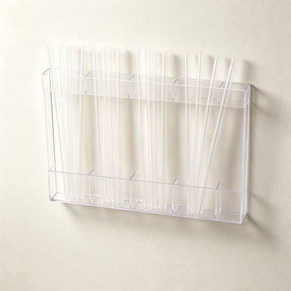 Acrylic Straw Storage Box, Kitchenware Organizer, Minimalist Style ...