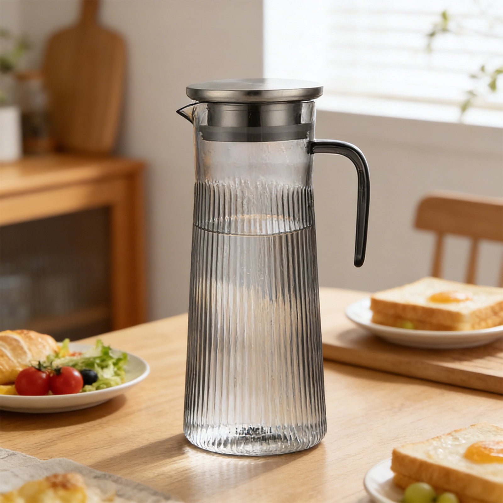Acrylic Striped Kettle Plastic Cold Water Pitcher Transparent Cool ...