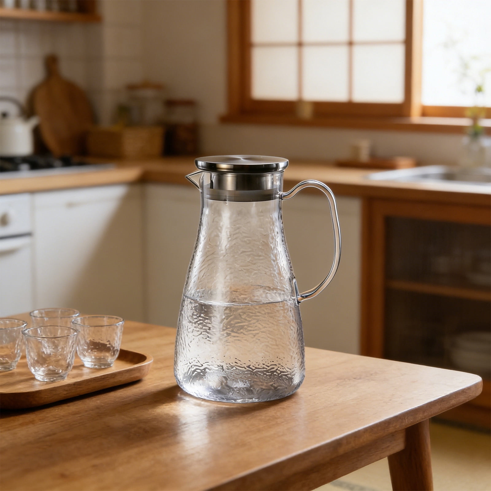 Acrylic Striped Transparent Cold Water Kettle with Stainless Steel ...