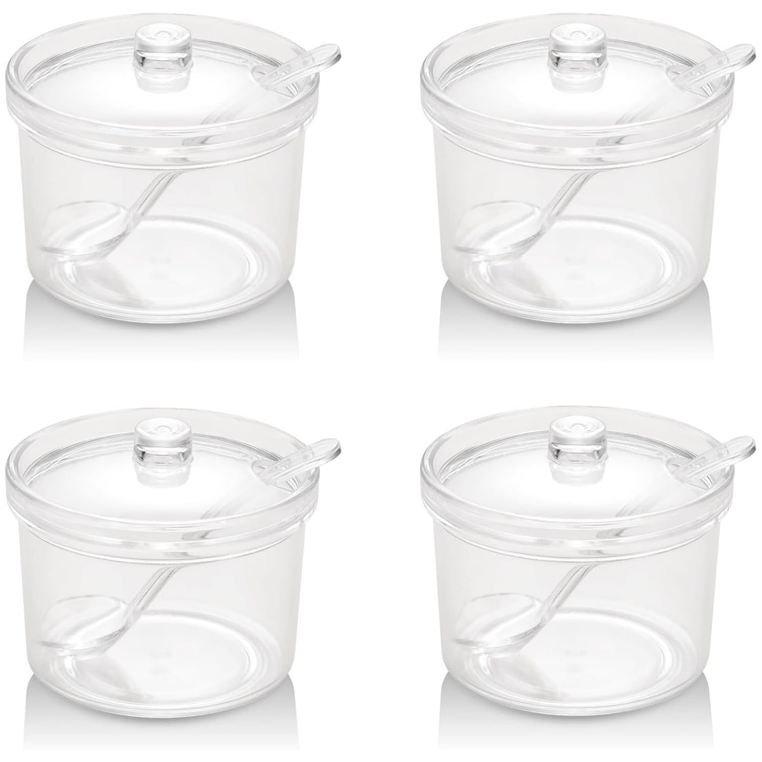 Acrylic Sugar Bowl with Lid and Spoon, Clear Cereal Bowls, For Coffee ...