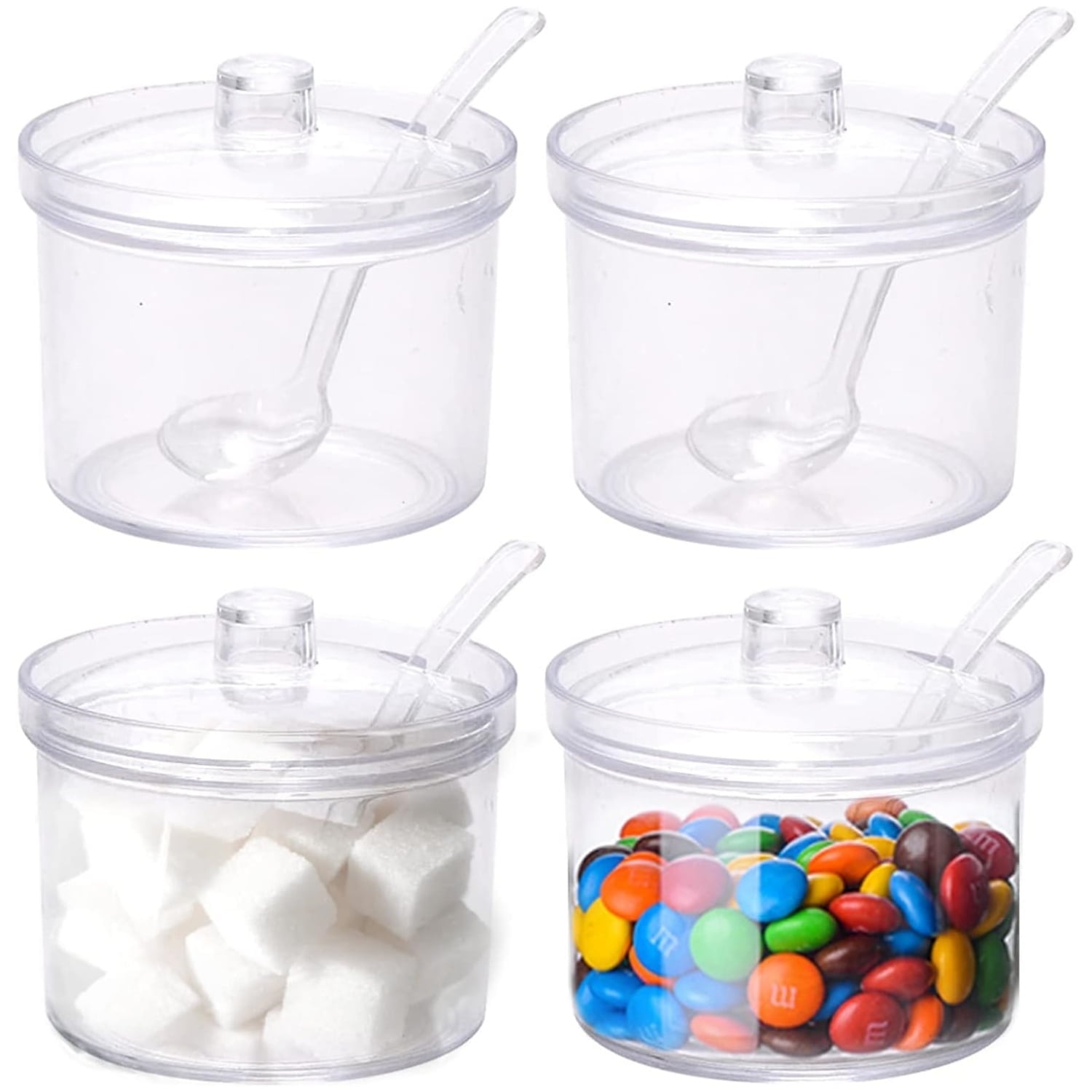 Acrylic Sugar Bowl with Lid and Spoon, Spice Jar, Spice Storage Pot ...