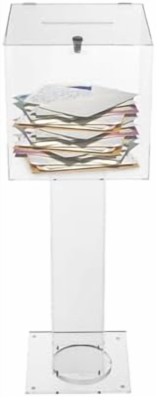 Acrylic Suggestion Box with Lock, Acrylic Donation Box Clear Offering ...