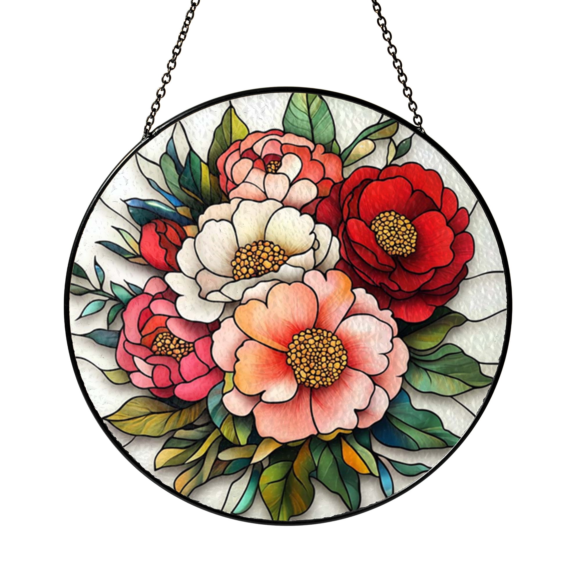 Acrylic Sun Catcher Window Hanging Floral Design, Decorative Panel for ...