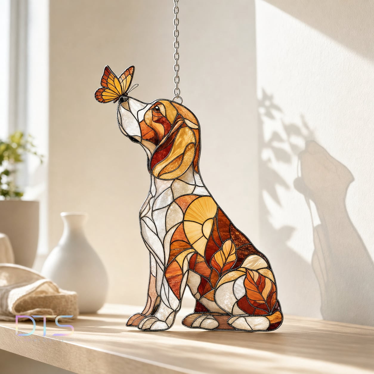 Acrylic Suncatcher Dog & Butterfly , Puppy , Custom Acrylic Light , Pet ...