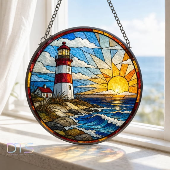 Acrylic Suncatcher Lighthouse , Coastal Home Decor, Ocean Lighthouse ...